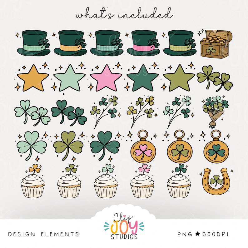 St. Patrick's Day Doodle Clipart Bundle: 75 Hand-drawn PNG Images ...