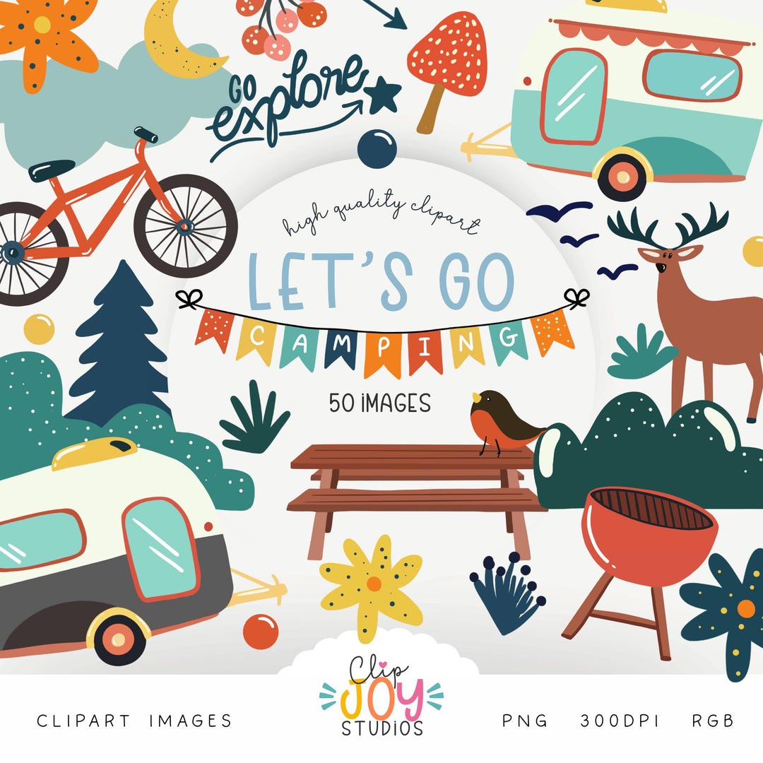 Camping Clipart Set, PNG Graphics (digital Download) - Etsy