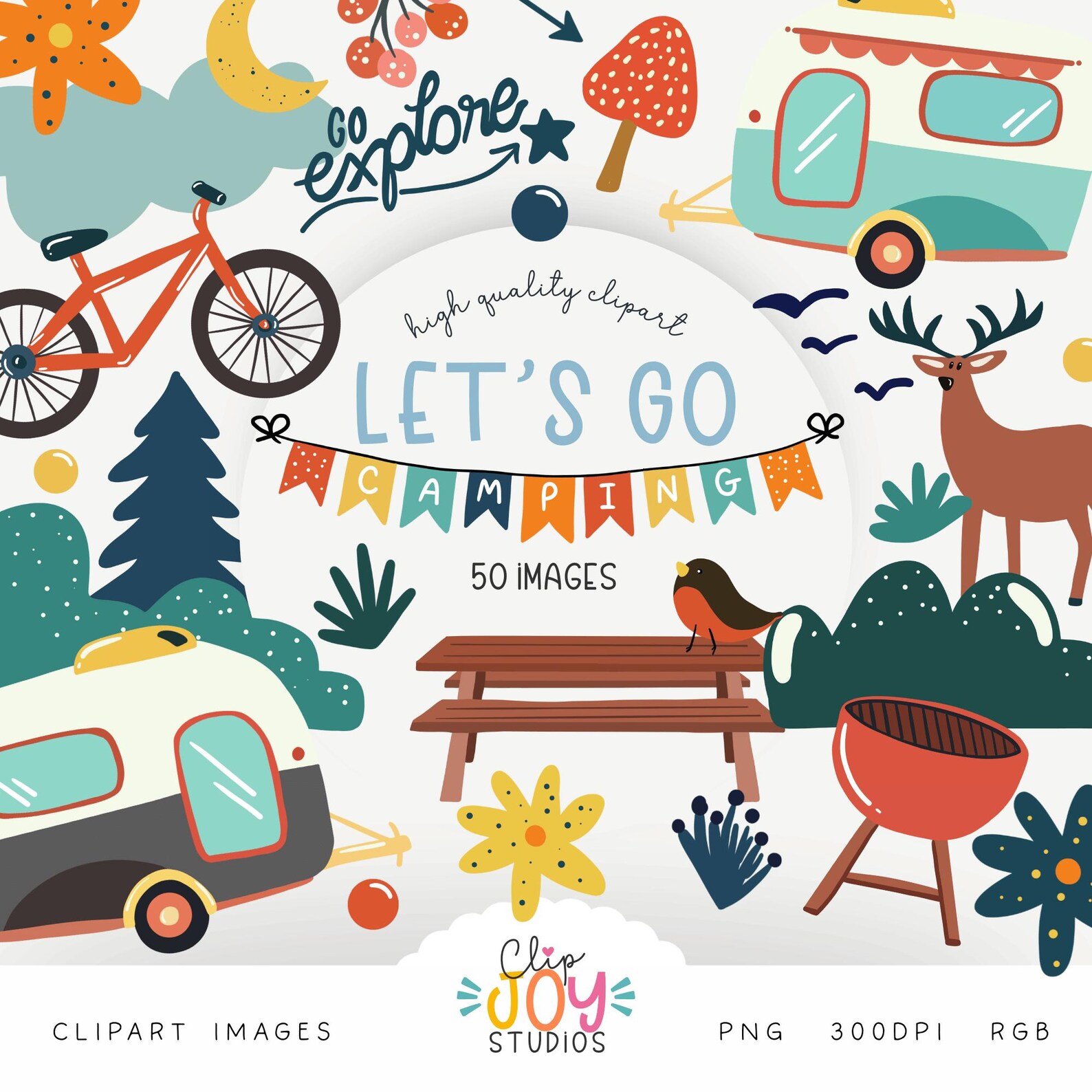 Camping Clipart Set, PNG Graphics (digital Download) - Etsy