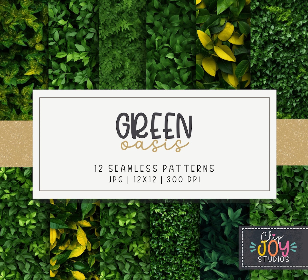 Green Oasis Digital Paper, Seamless Leafy Textures (JPG Files) - Etsy