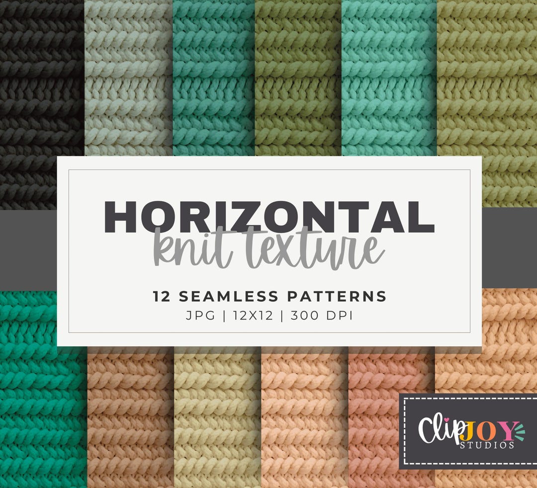 Neutral Seamless Horizontal Knit Texture Patterns 12 Cozy Digital ...