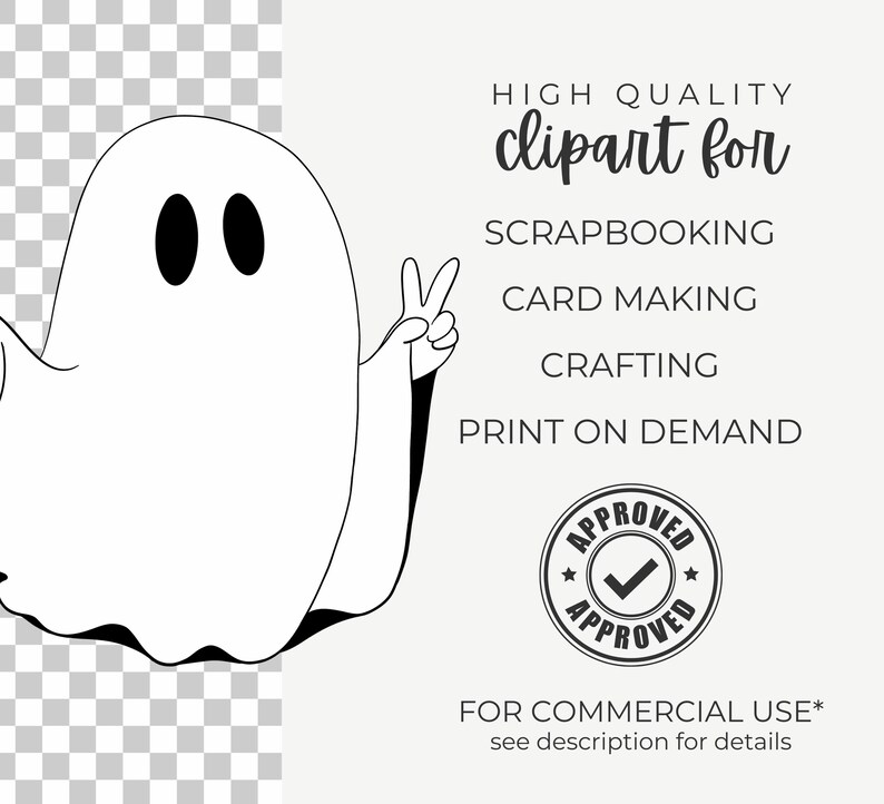 Cute Ghosts in Costumes SVG PNG Hand-drawn Halloween Clip Art Bundle ...