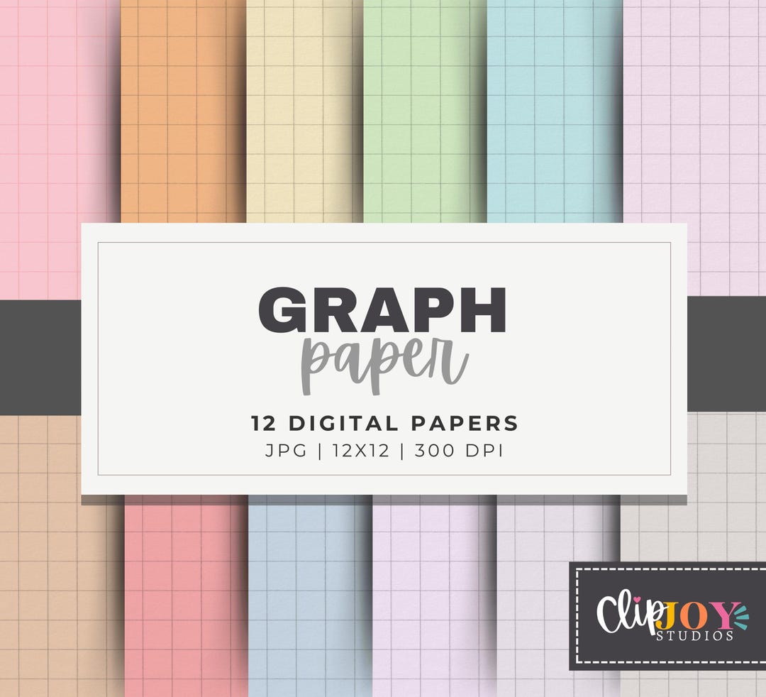 Digital Pastel Graph Paper Pack, Cute School Texture Backgrounds for ...