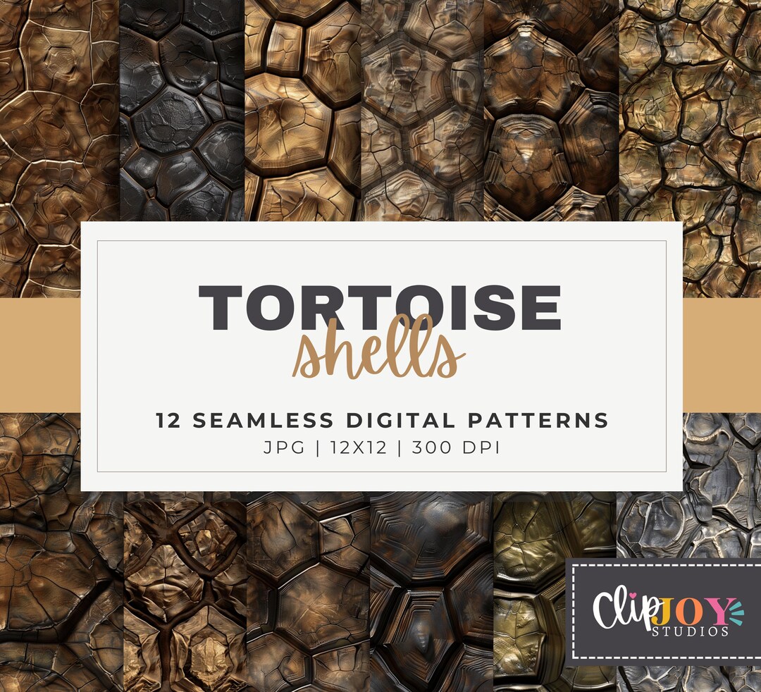 Tortoise Shell Digital Papers, 12 Turtle Seamless Textures, 12x12, JPG File Download, Printable ...
