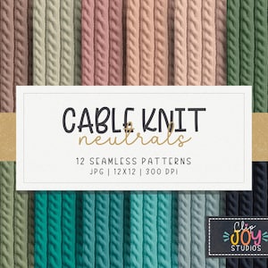 Neutral Cable Knit Texture – Seamless Fabric Patterns (digital Download ...