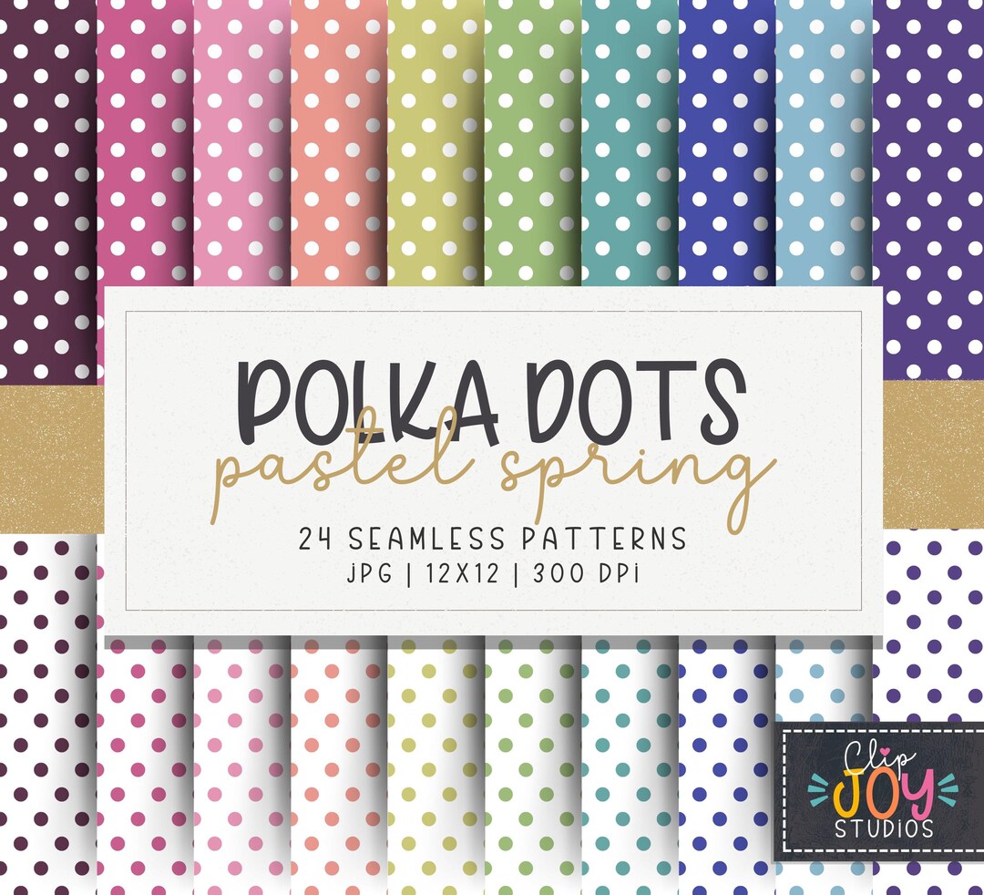 Pastel Polka Dot Digital Paper: Spring Surface Design (commercial Use ...