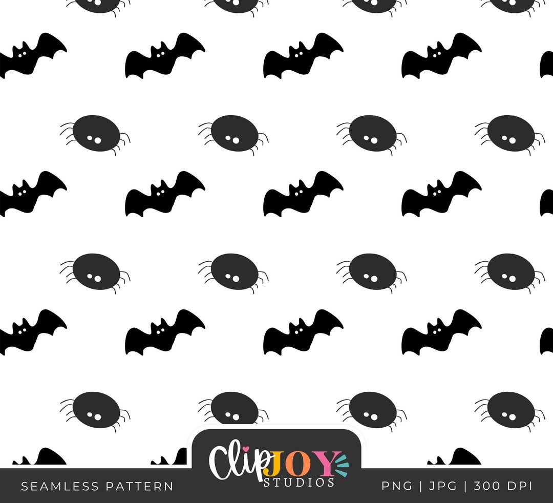 Bats and Spiders Seamless Halloween Repeat Pattern, Sublimation for ...