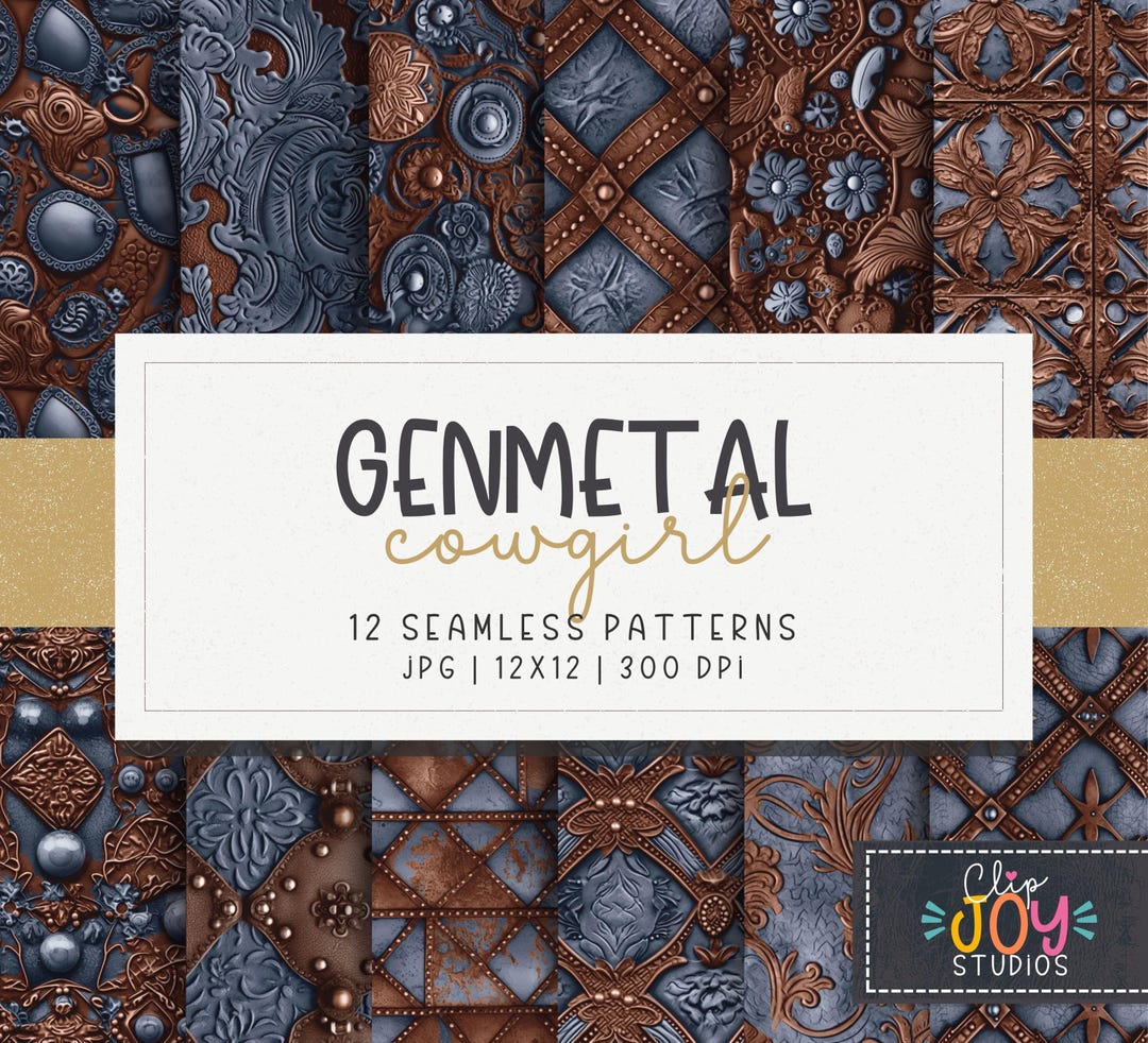 Gunmetal Cowgirl Seamless Digital Patterns - Rustic Western Textures ...