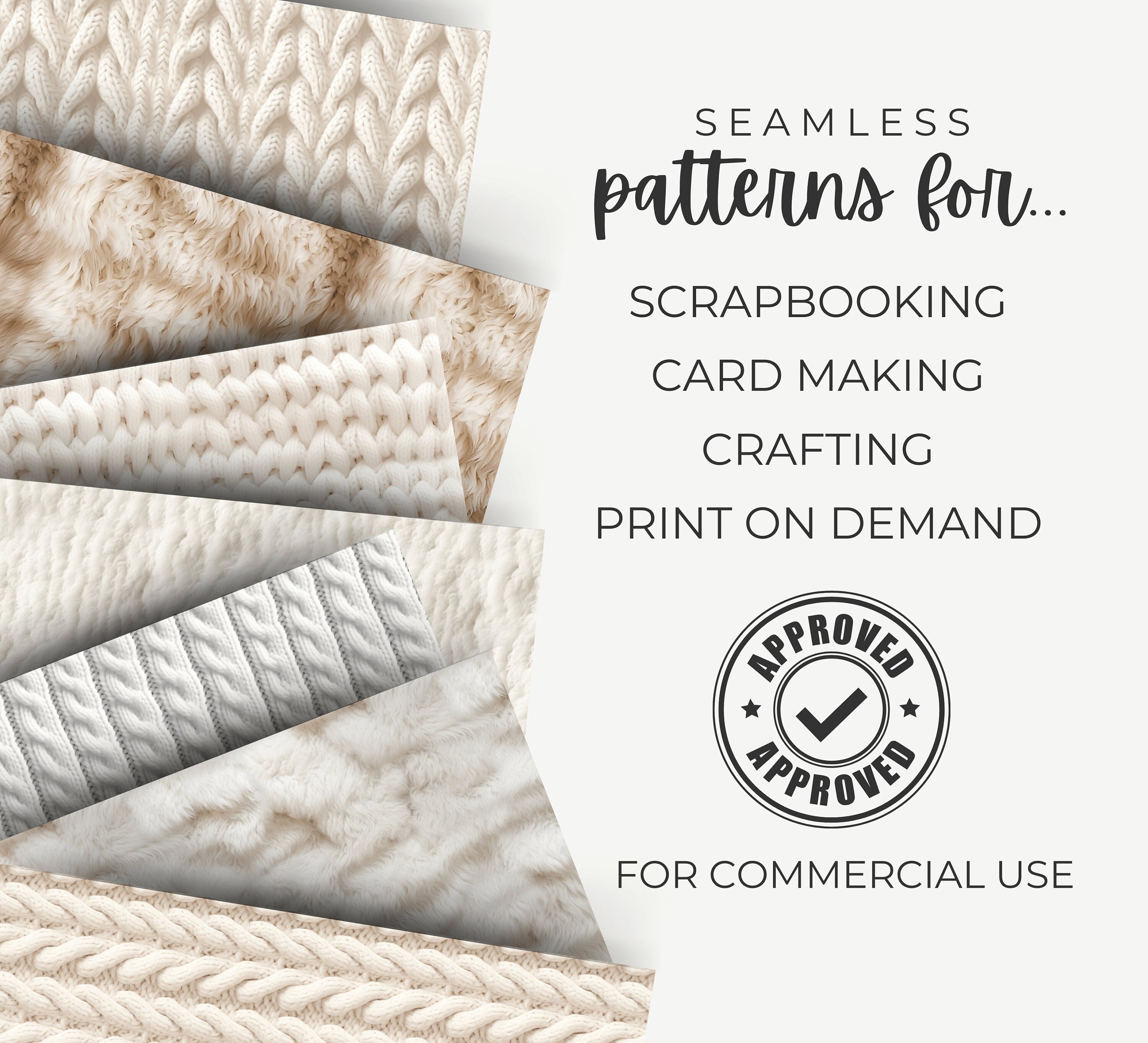 Sheep's Wool Digital Papers, 12 Seamless Textures, 12x12, JPG File ...