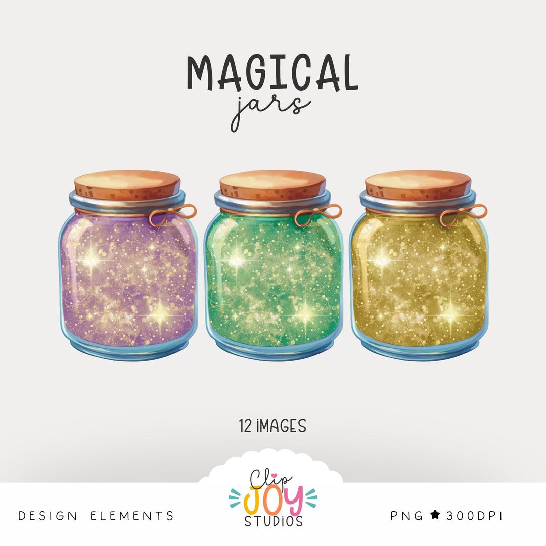 Magic Jar Clipart: Sparkle Potion PNG, Fairy Dust Art (digital Download ...