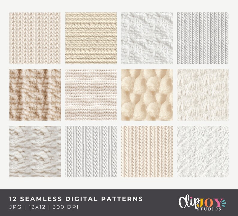 Sheep's Wool Digital Papers, 12 Seamless Textures, 12x12, JPG File ...