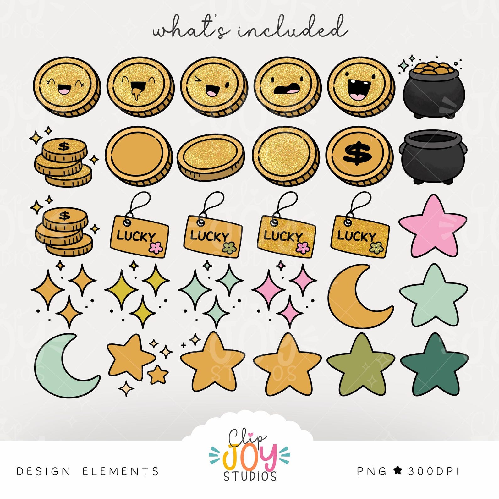 St. Patrick's Day Clipart Bundle: 165 Hand-drawn PNG Images (digital ...