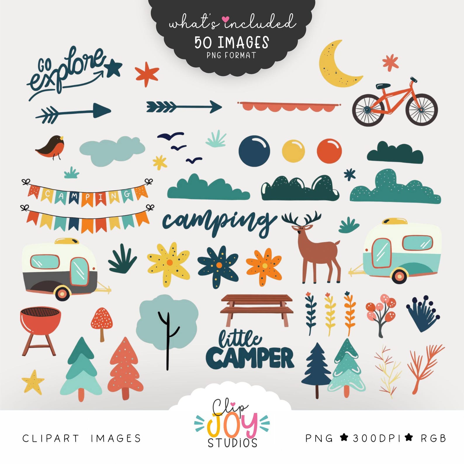 Camping Clipart Set, PNG Graphics (digital Download) - Etsy