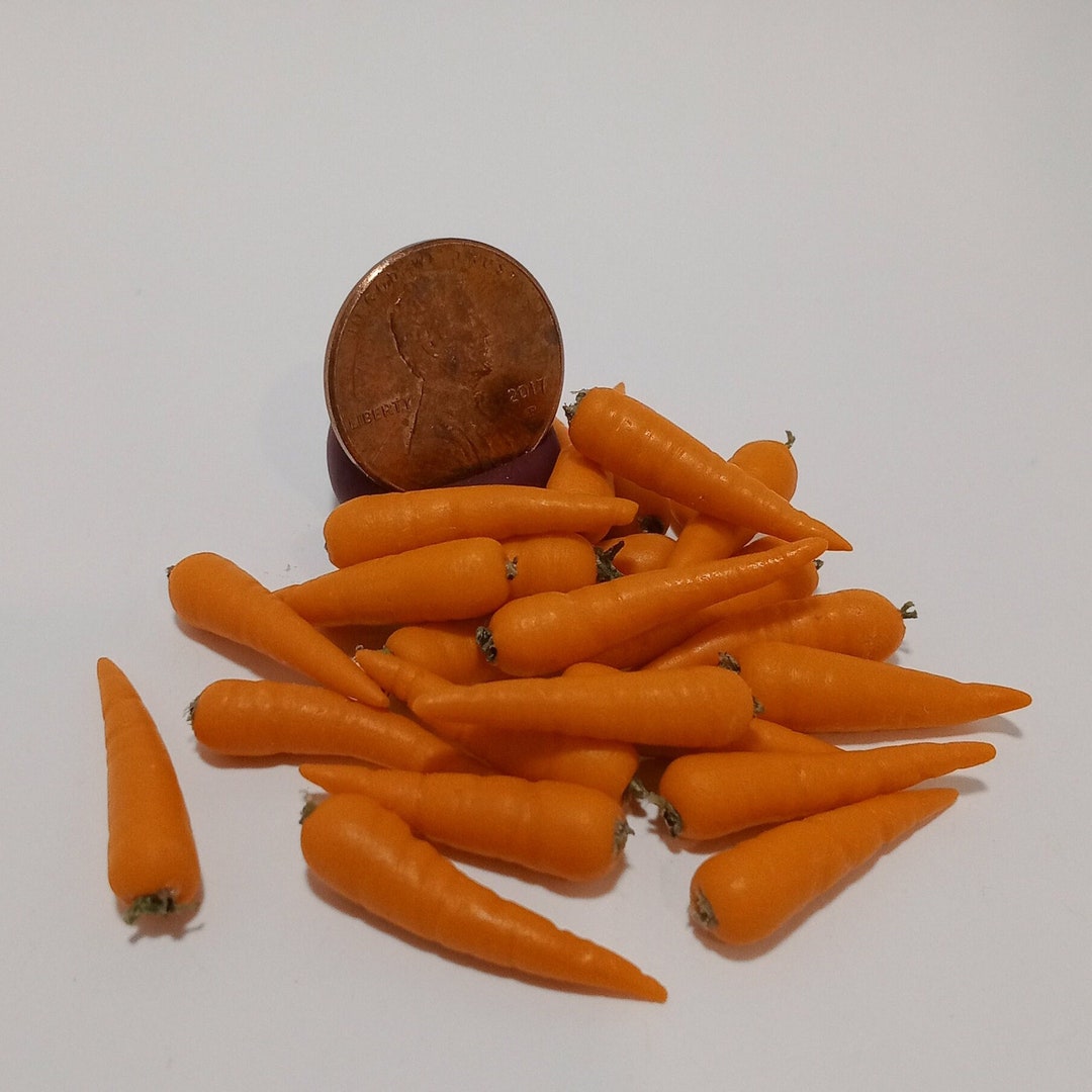 Miniature Dollhouse (3) Carrots 1:12 Scale Fruit Vegetable Garden Food ...