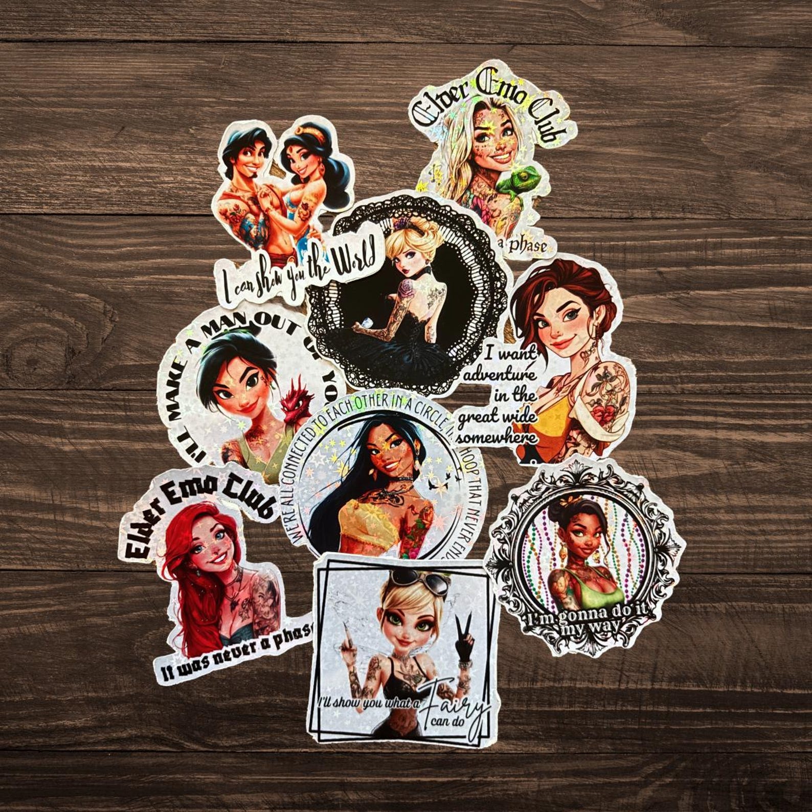 Disney Princess/elder Emo Club Sticker Pack; Ten (10) Pack of ...