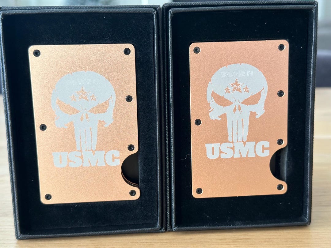 USMC Skull Money Clip Wallet - Etsy