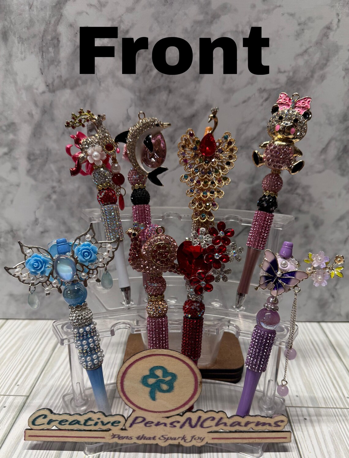 NEW~ Fancy Beaded Pens | Rhinestone Pens | Butterfly Pen | Flower Pen ...