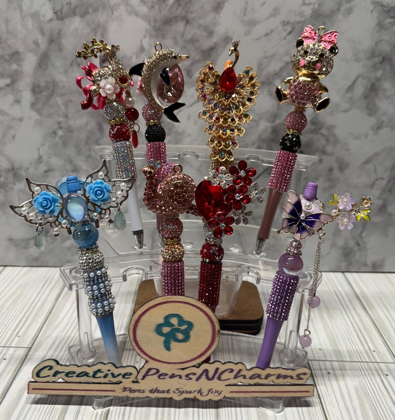 NEW~ Fancy Beaded Pens | Rhinestone Pens | Butterfly Pen | Flower Pen ...