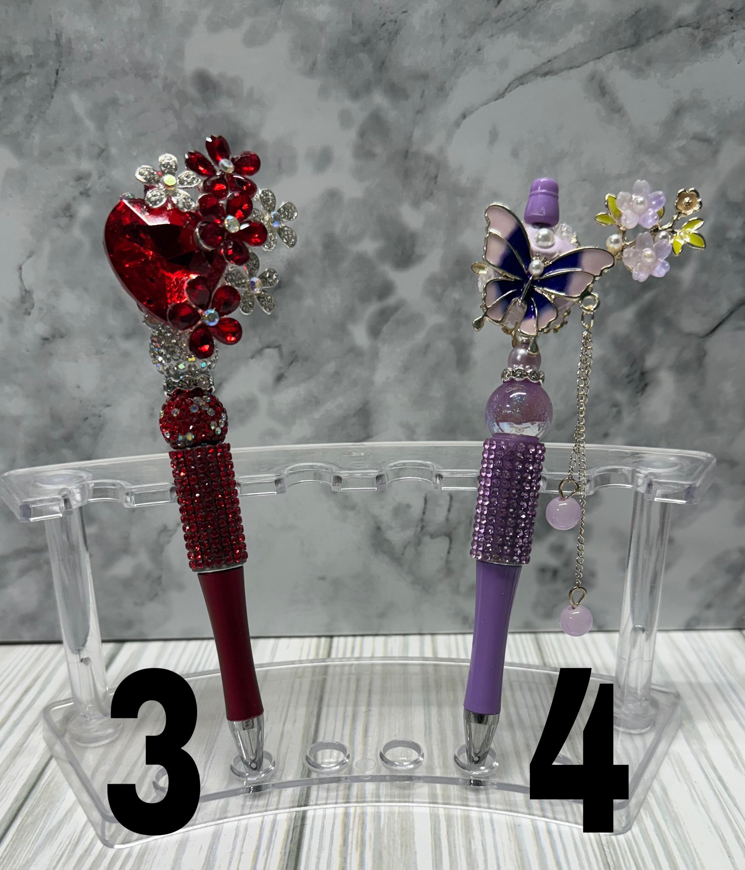 NEW~ Fancy Beaded Pens | Rhinestone Pens | Butterfly Pen | Flower Pen ...