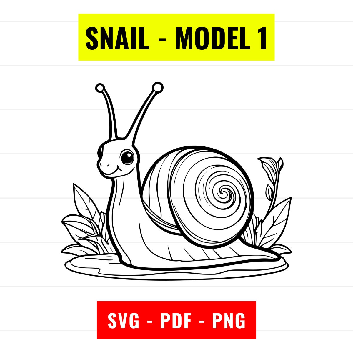 Snail SVG, Cute Snail Outline Svg, PDF, Snail Vector for Cricut, Snail ...
