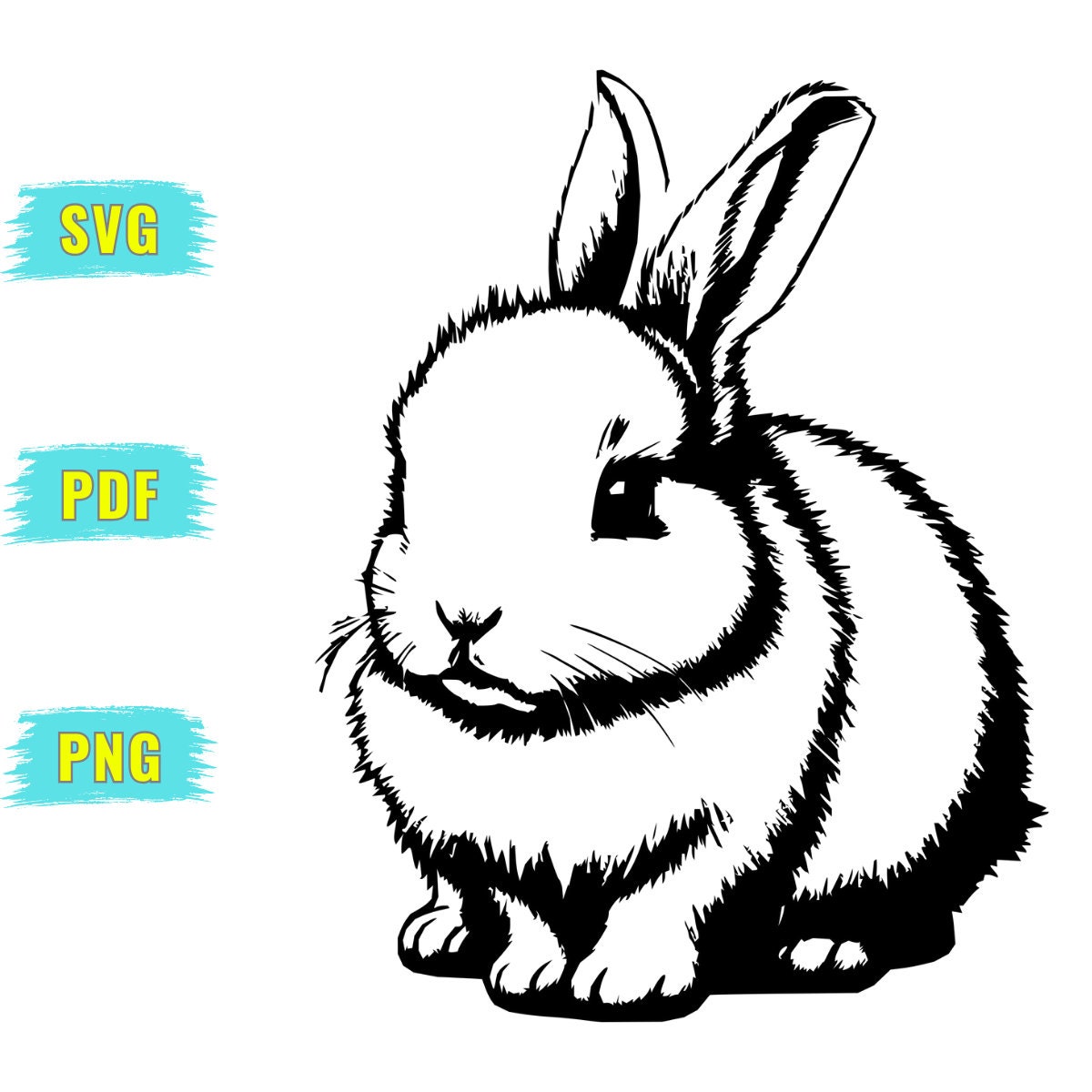 Cute Bunny SVG, Bunny Outline Svg Bundle, PNG, PDF Animal Svg Cute ...