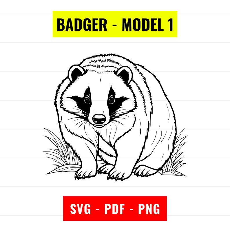 Badger SVG, Badger Outline Vector, Badger Silhouette Svg, PNG 300 Dpi ...