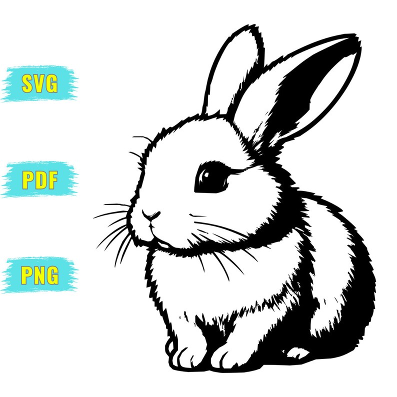 Cute Bunny SVG, Bunny Outline Svg Bundle, PNG, PDF Animal Svg Cute ...