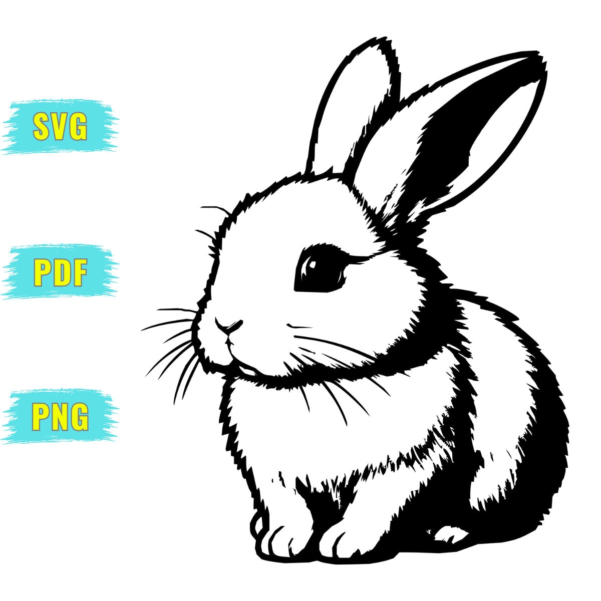 Cute Bunny SVG, Bunny Outline Svg Bundle, PNG, PDF Animal Svg Cute ...