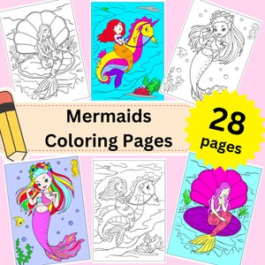 28 Printable Coloring Pages With Mermaids for Kids, Preschoolers ...