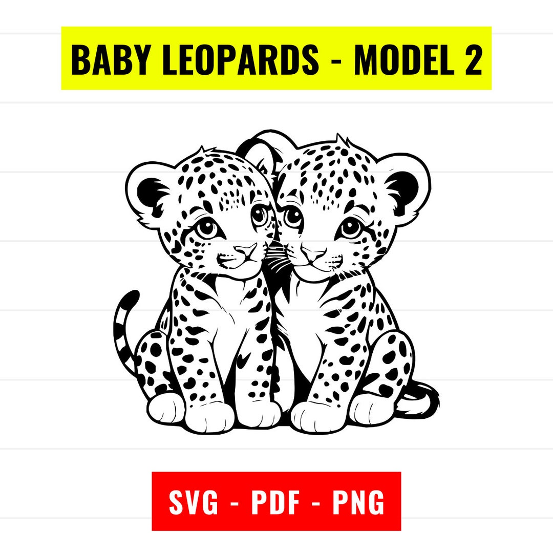 Cute Baby Leopard SVG, Baby Leopard Outline, PNG 300 Dpi, PDF, Baby ...