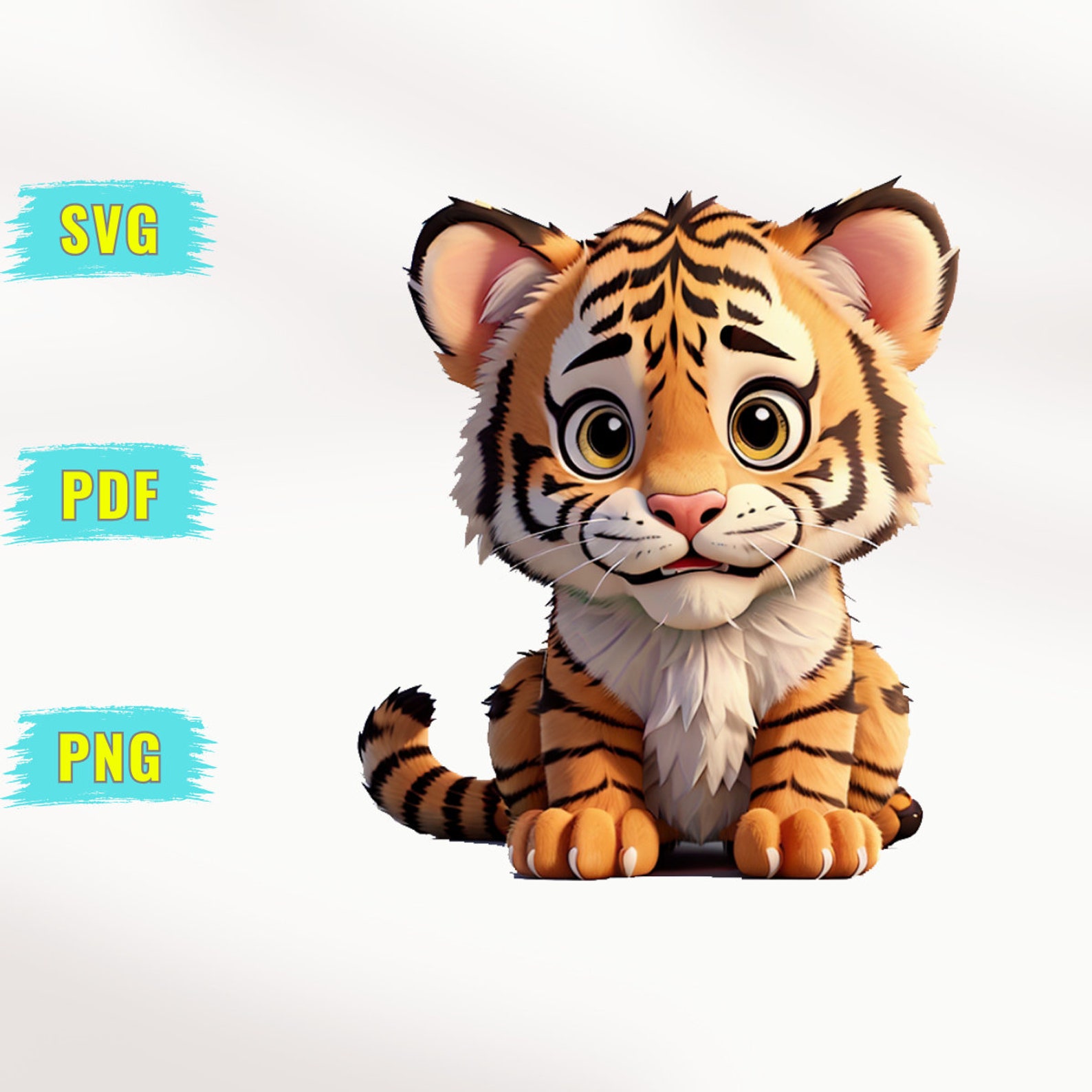 Clipart Baby Tiger SVG, Cute Baby Tiger Drawing Illustration Svg, PNG ...