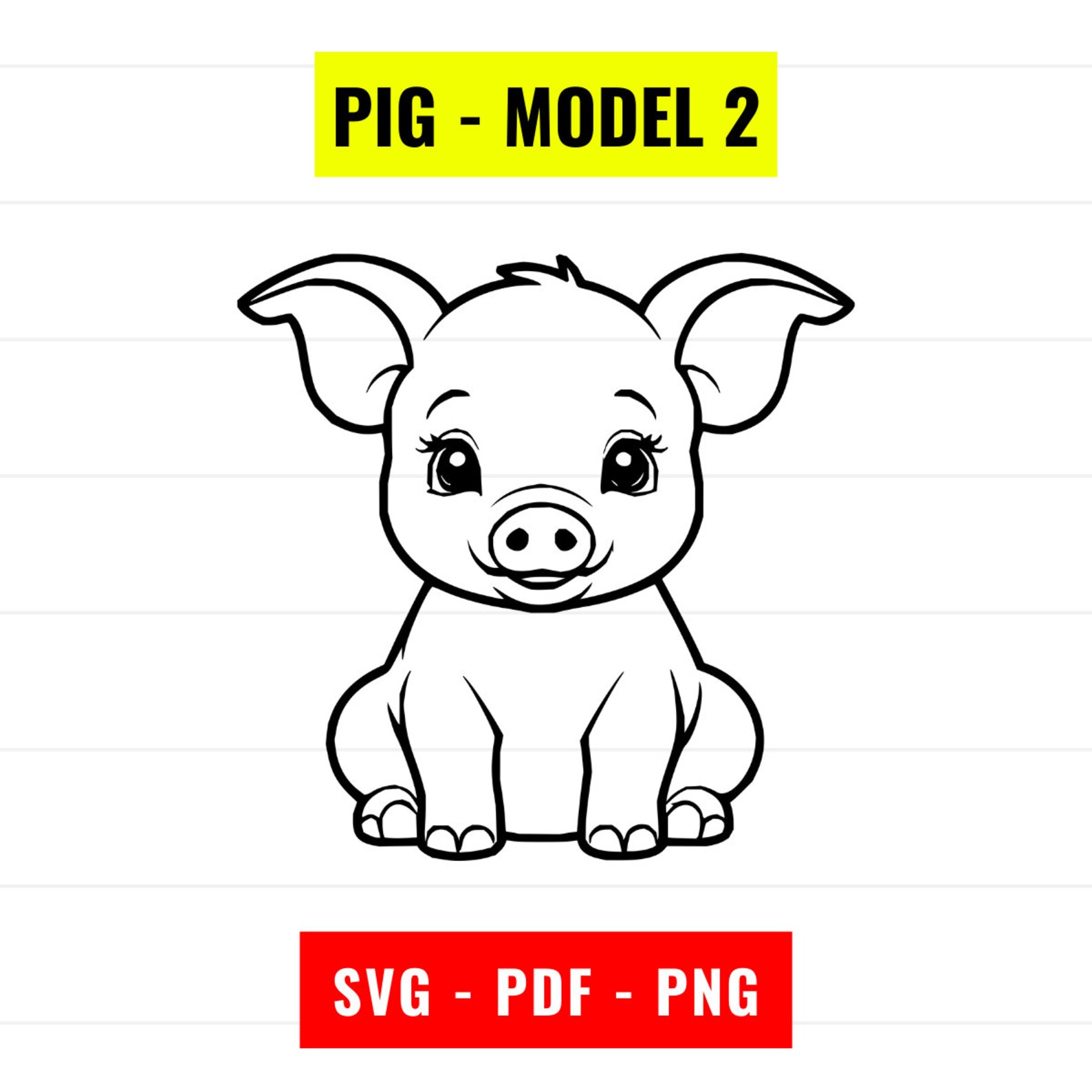 Cute Baby Pig SVG, Pig Outline Vector, Pig Svg Cut File, Owl Silhouette, Pig PNG 300 Dpi, PDF ...