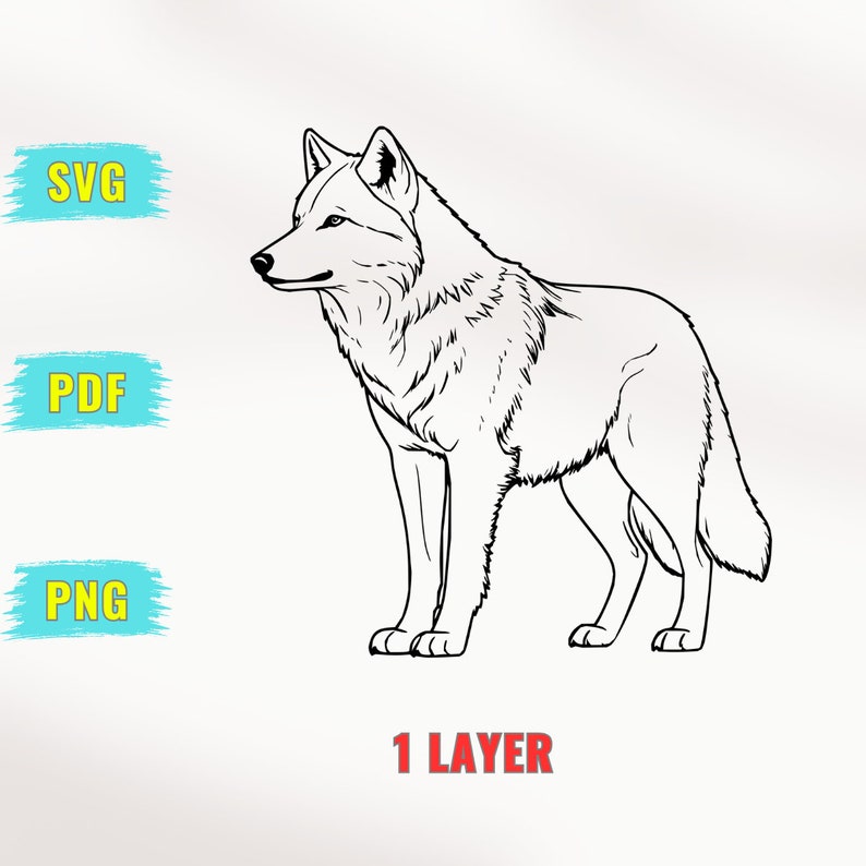 Arctic Wolf SVG, Arctic Wolf Outline Vector, Arctic Wolf Svg, Wolf PNG ...