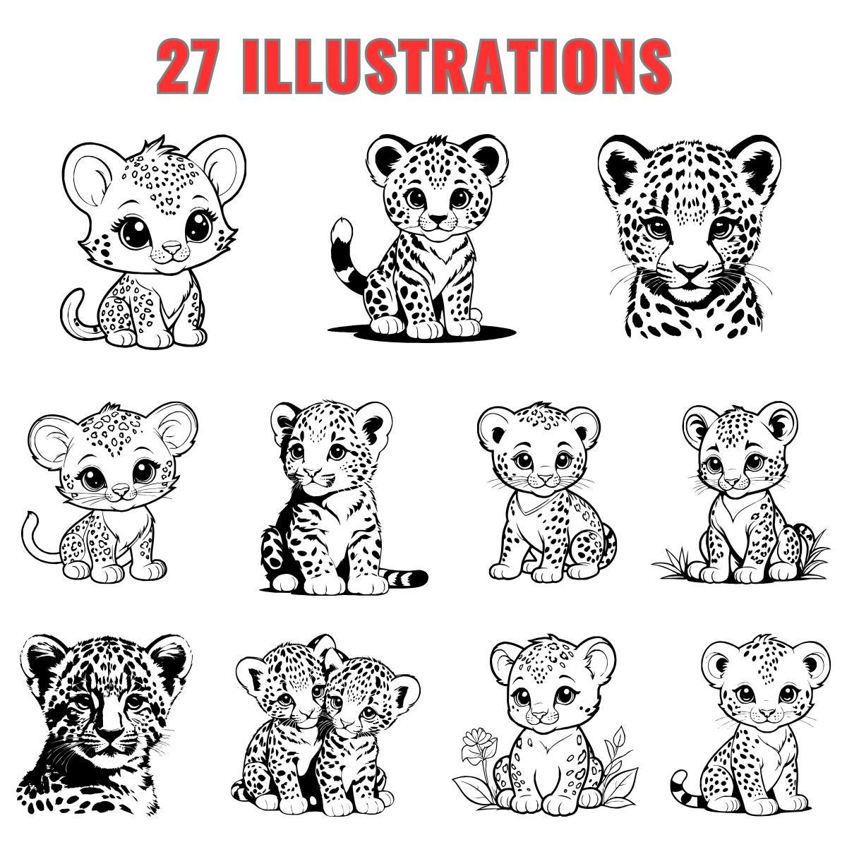 Baby Leopard SVG Bundle: Safari Animal Designs (digital Download) - Etsy