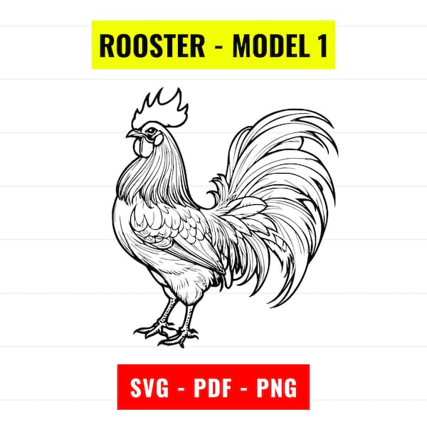 Rooster Portrait - Etsy