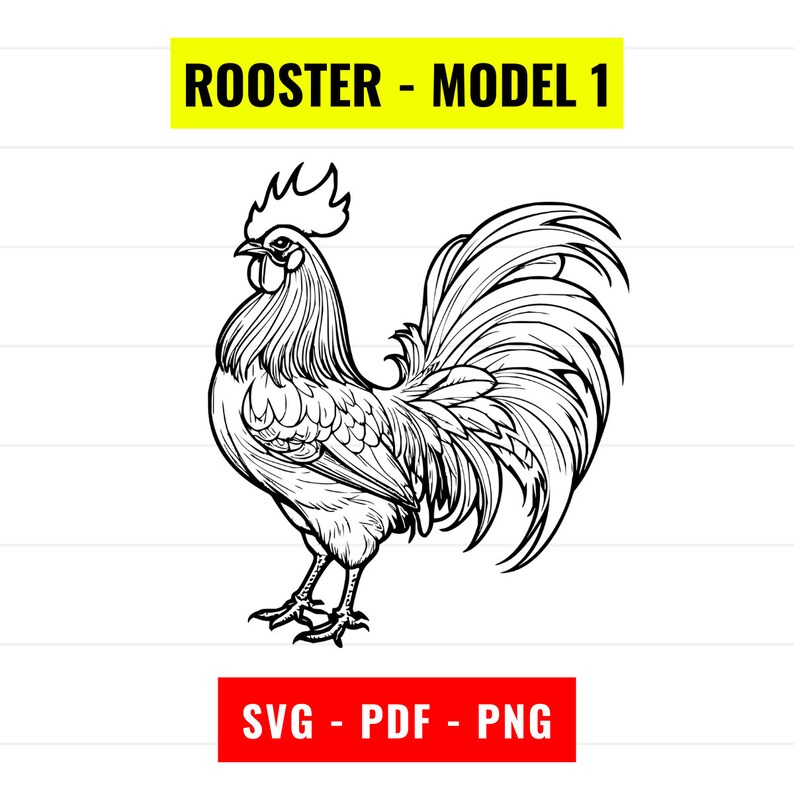 Rooster SVG, Rooster Portrait, PNG 300 Dpi, PDF Animal Svg, Rooster ...