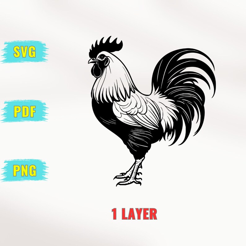 Rooster Portrait SVG: Animal Vector Cut File (digital Download) - Etsy