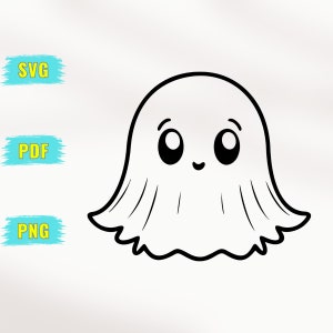 Ghost SVG, Ghost Outline Vector, Cute Ghost Svg, Ghost Silhouette ...