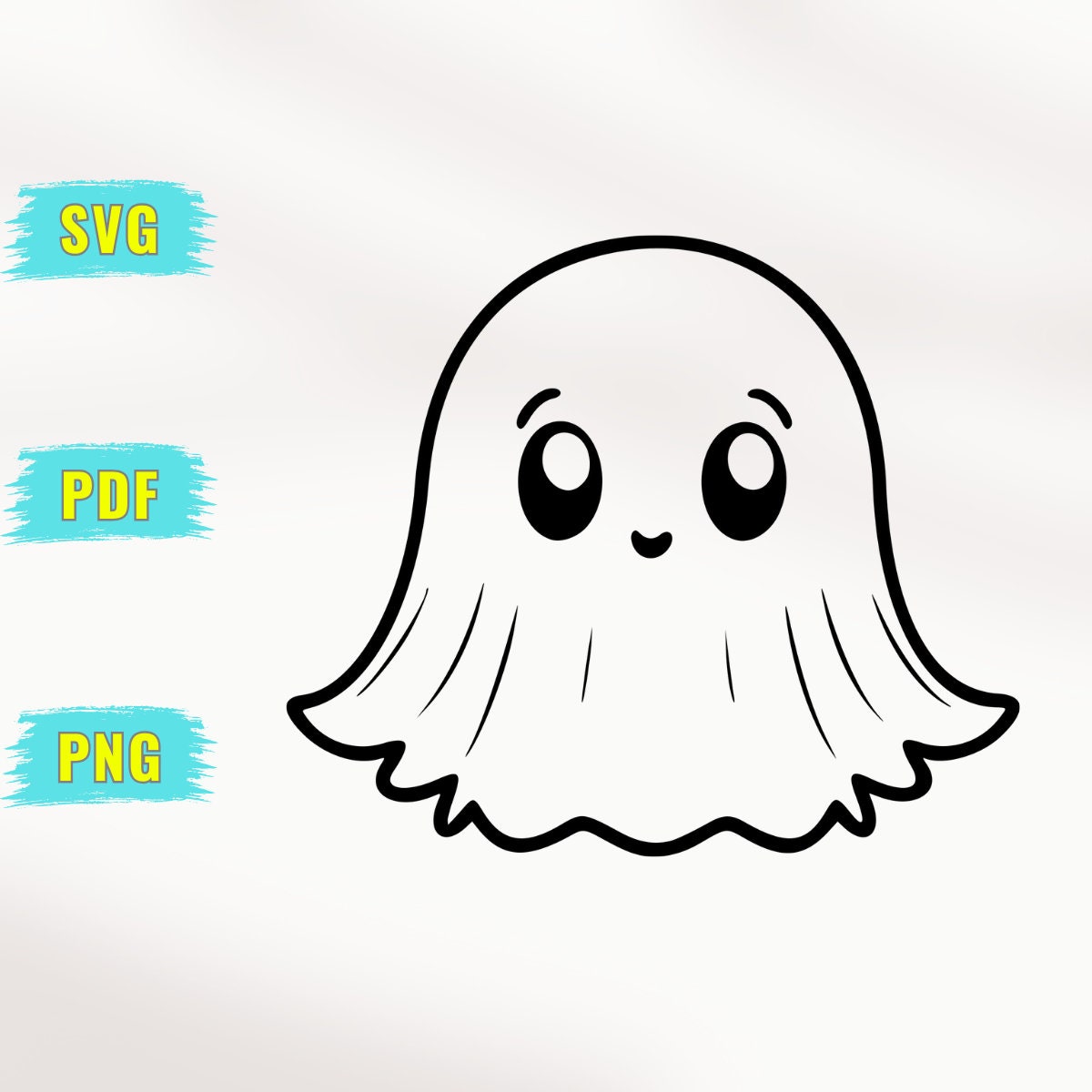 Ghost SVG, Ghost Outline Vector, Cute Ghost Svg, Ghost Silhouette ...