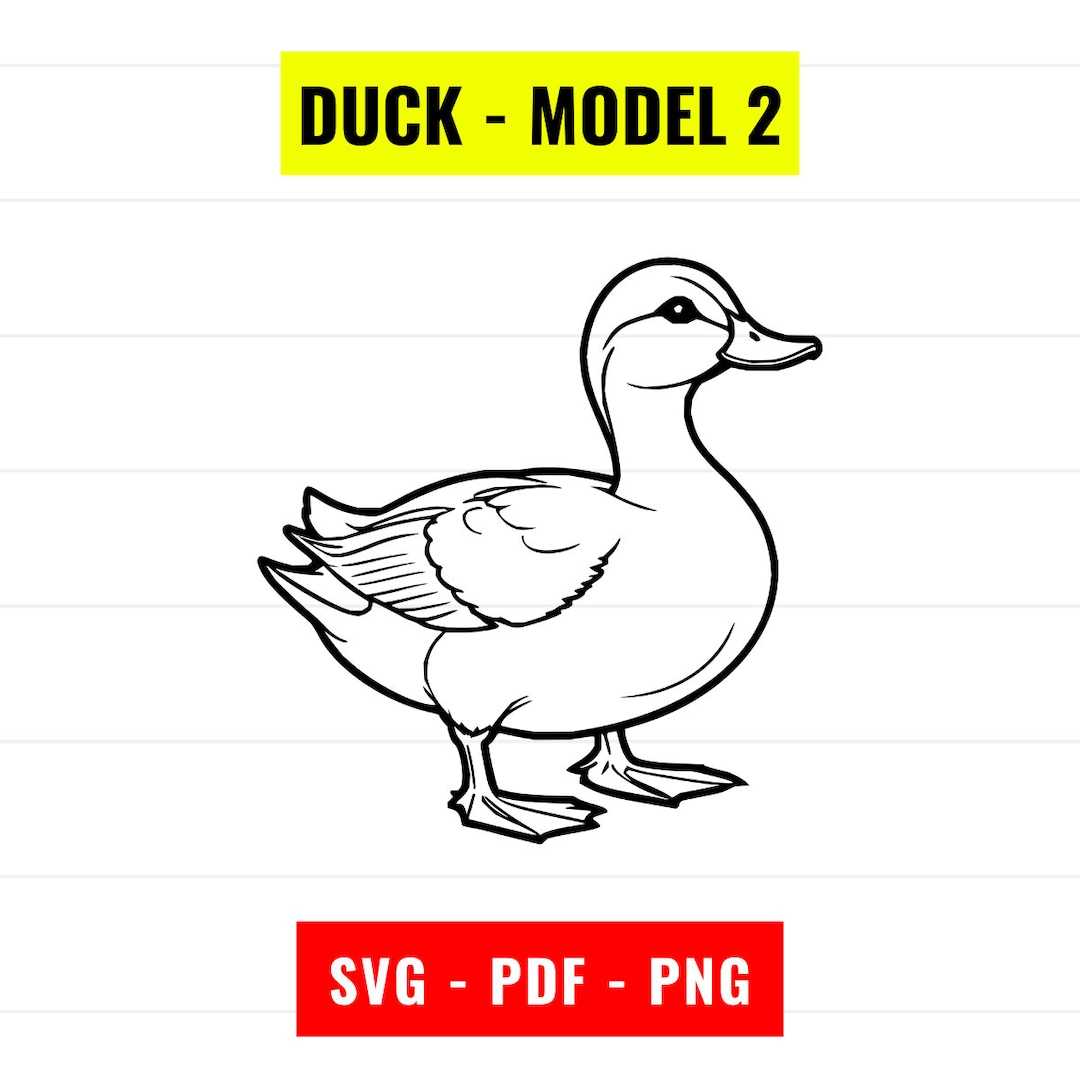 Duck Outline Vector, Cricut Silhouette Design (SVG, PNG, PDF Digital ...