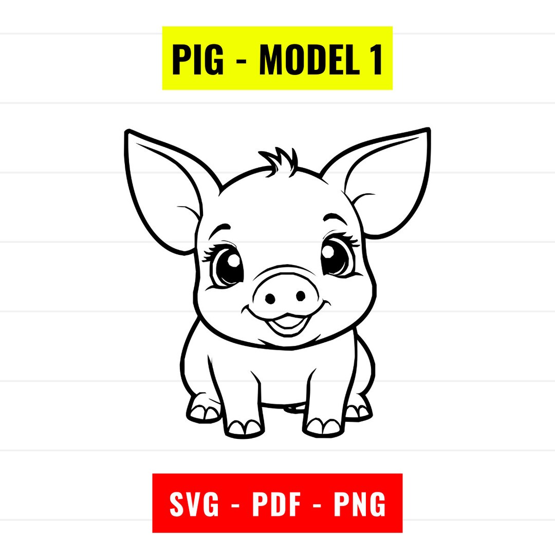 Cute Baby Pig SVG, Pig Outline Vector, Pig Svg Cut File, Owl Silhouette ...