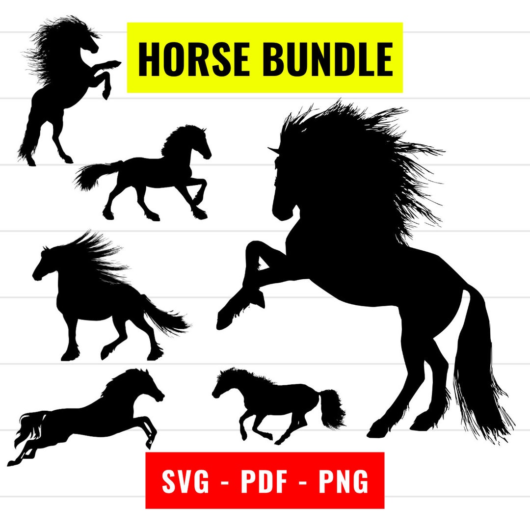 Horse SVG, Horse Bundle, PNG 300 Dpi, PDF Animal Svg Horse Silhouette ...