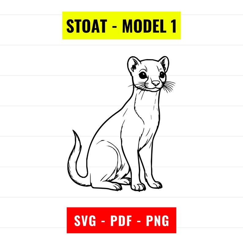 Stoat SVG, Stoat Outline, Stoat Vector, PNG 300 Dpi, PDF, Stoat Portrait, Stoat Svg Cut File ...