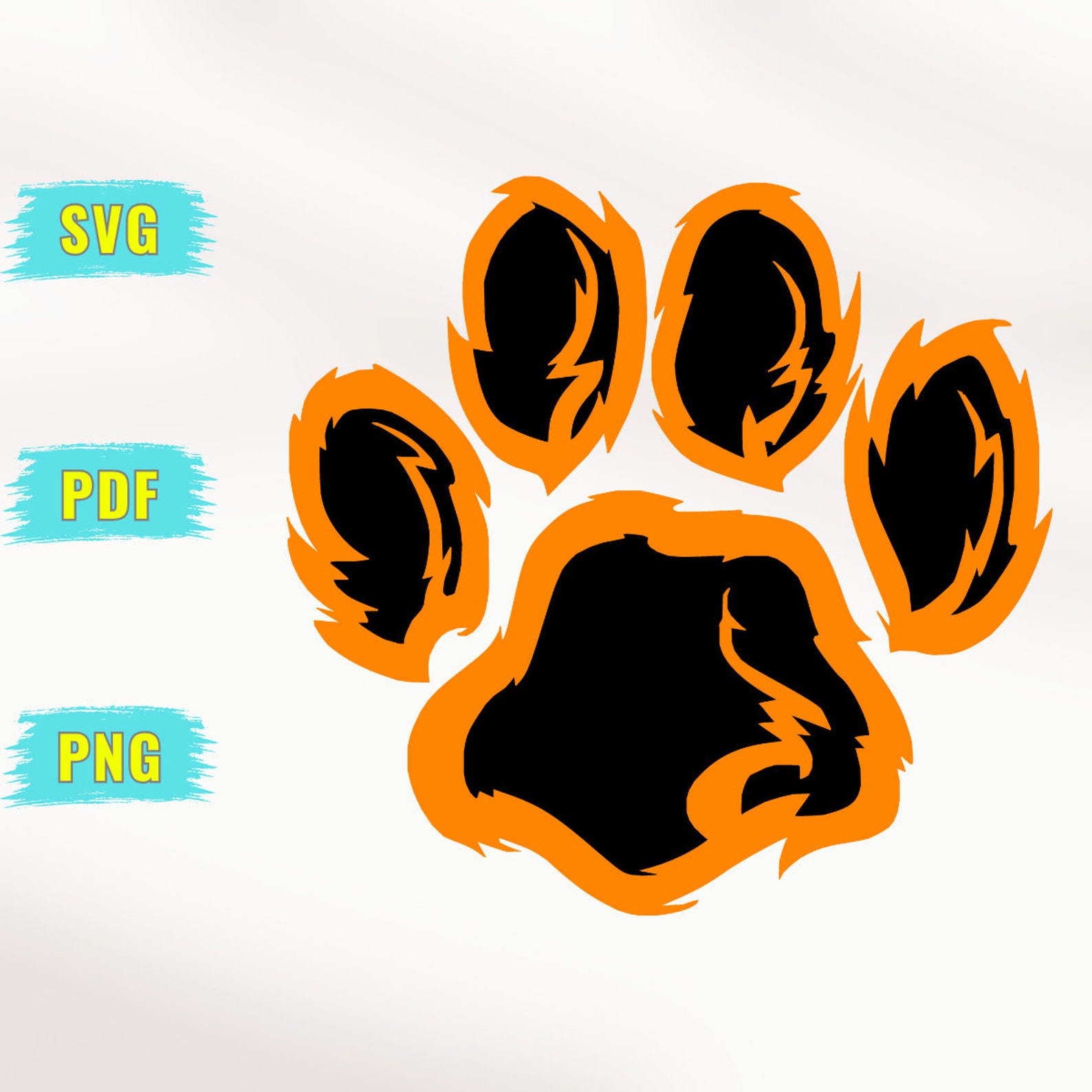 Tiger Paw SVG, Tiger Paw Print svg Bundle, PNG 300 dpi, PDF Tier ...
