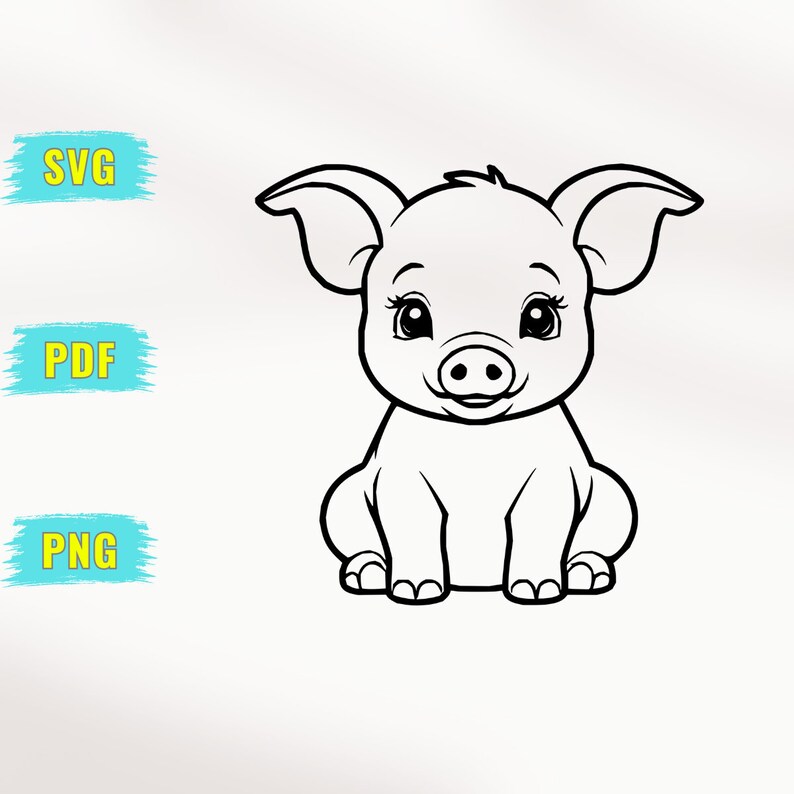 Cute Baby Pig SVG, Pig Outline Vector, Pig Svg Cut File, Owl Silhouette ...