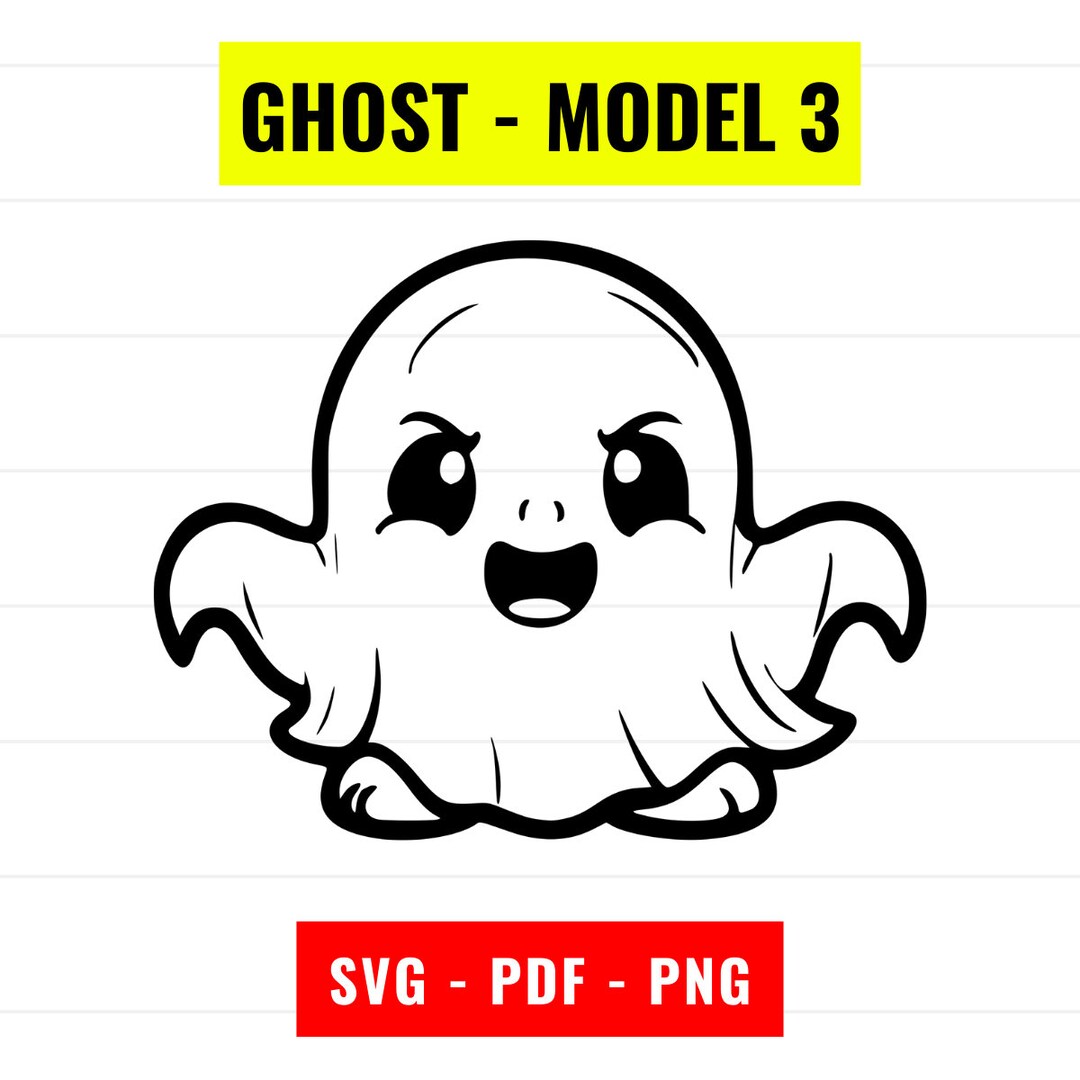 Angry Ghost SVG, Ghost Outline Vector, Cute Ghost Svg, Ghost Silhouette ...