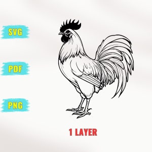 Rooster SVG, Rooster Portrait, PNG 300 Dpi, PDF Animal Svg, Rooster ...