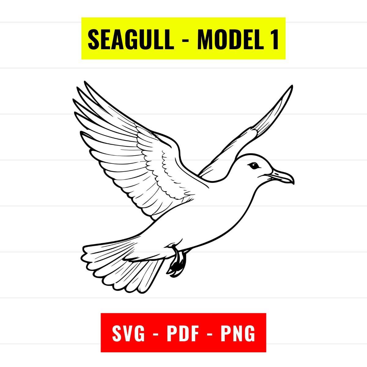 Seagull SVG, Flying Seagull Svg, PNG 300 Dpi, PDF Seagull Portrait ...