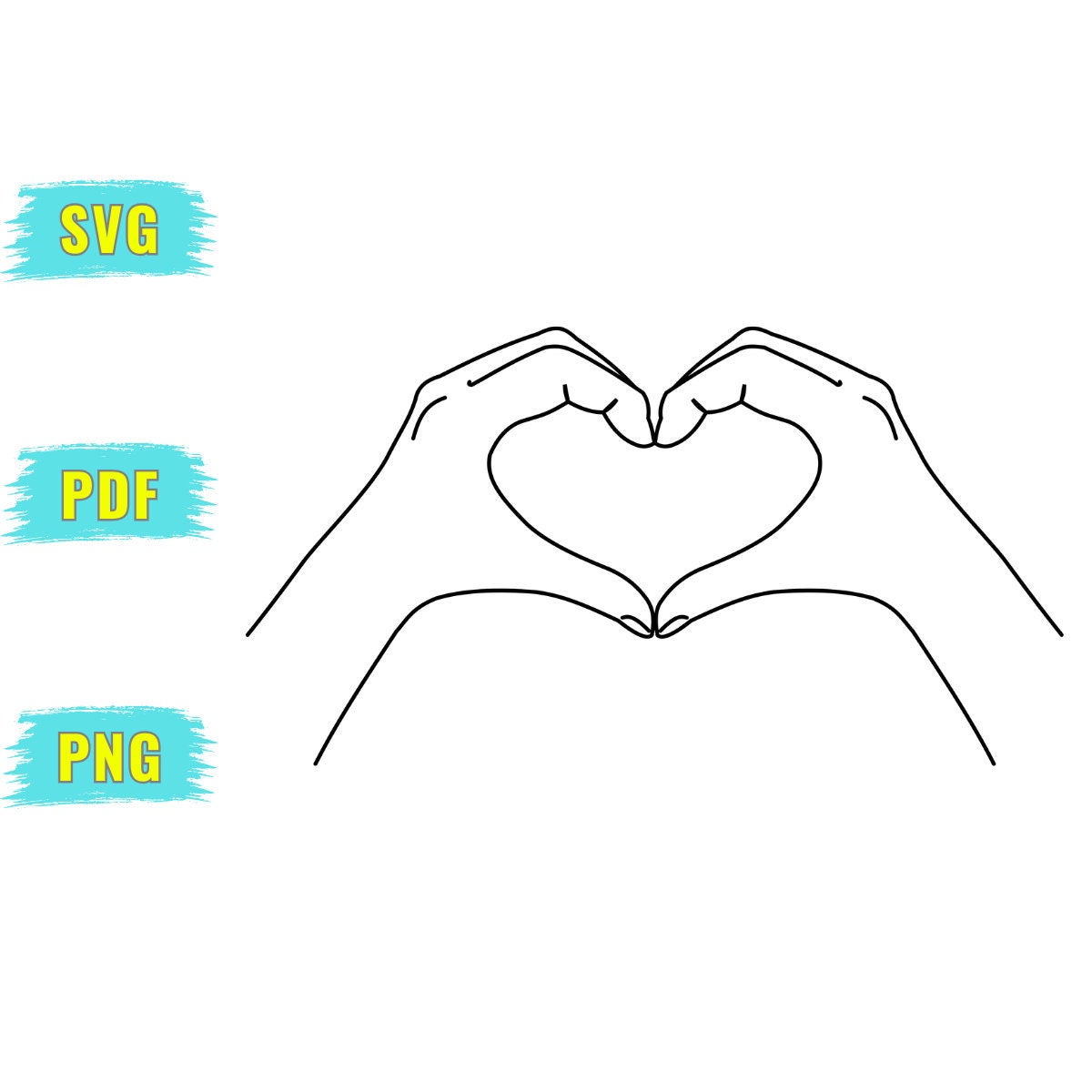 Heart Hands SVG, Heart Hands, Love Hands Svg, Heart Sign Svg, PNG, PDF ...