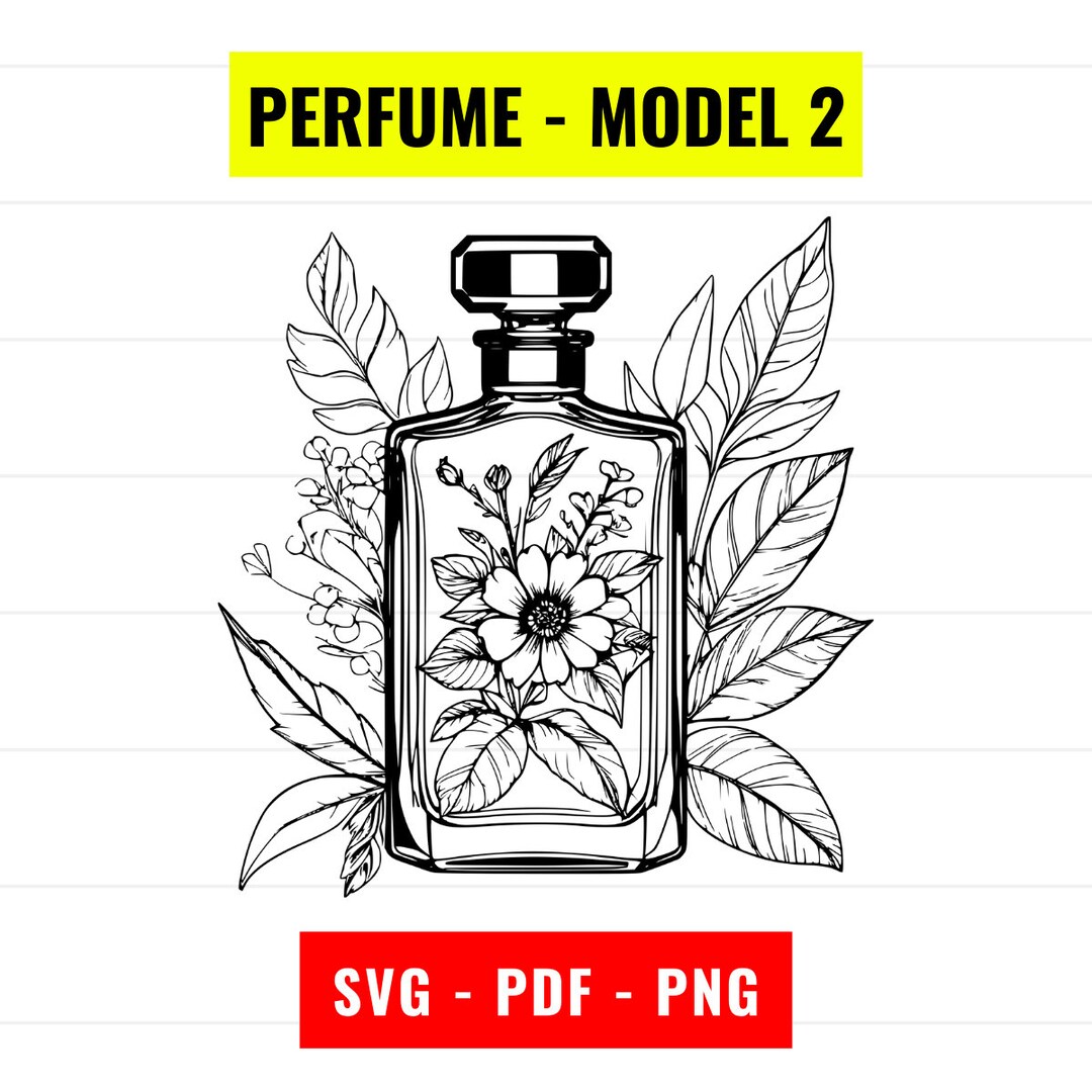 Perfume SVG, Perfume Bottle Outline, PNG, PDF, Perfume Vector for ...